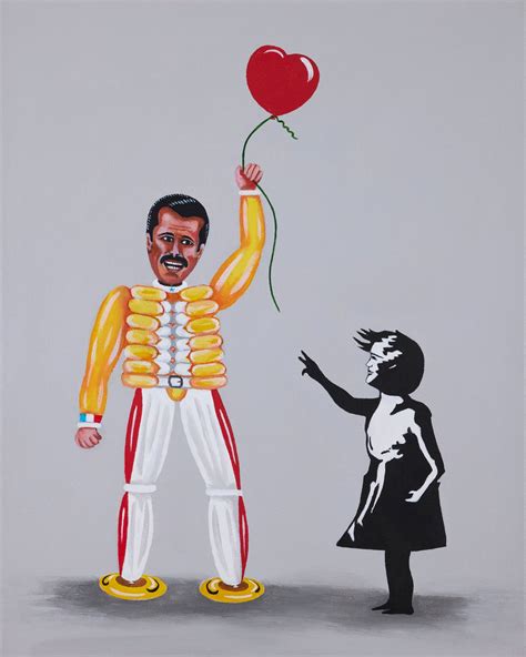 Banksy And Tandy Inspired Limited Edition Balloon Art Picture Of Freddie