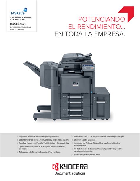 Especificaciones Kyocera Document Solutions