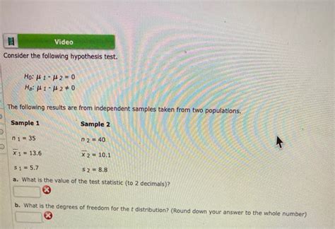Solved Video Consider The Following Hypothesis Test Ho