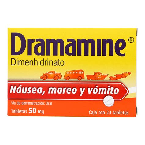 Dramamine Dimenhidrinato Adulto Caja 24 Tabletas