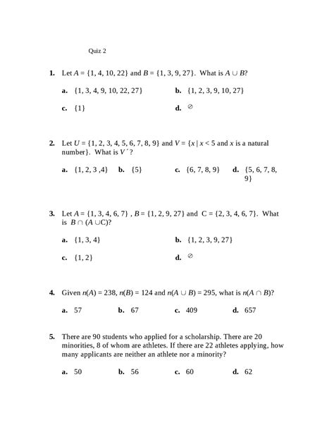 Quiz 2 Practice Questions Quantitative Literacy Math 102 Docsity