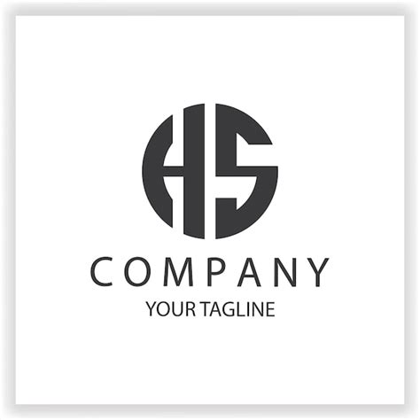 Premium Vector Hs Logo Monogram Simple And Modern Circle Black Colour