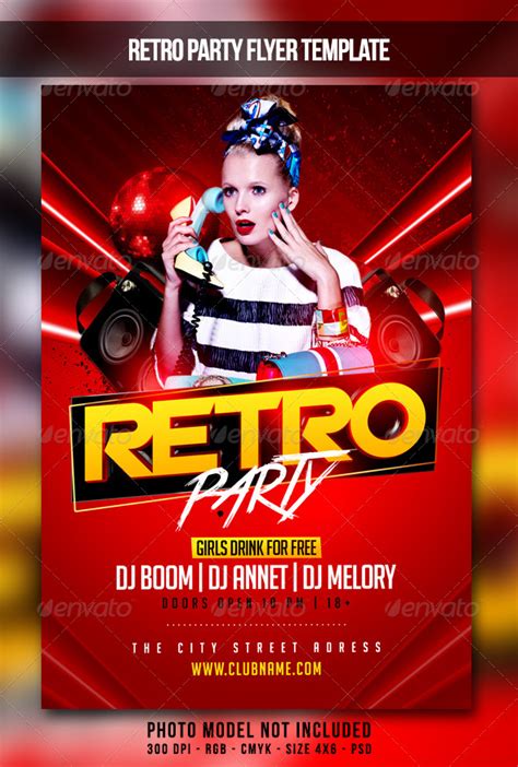 Retro Party Flyer Print Templates Graphicriver