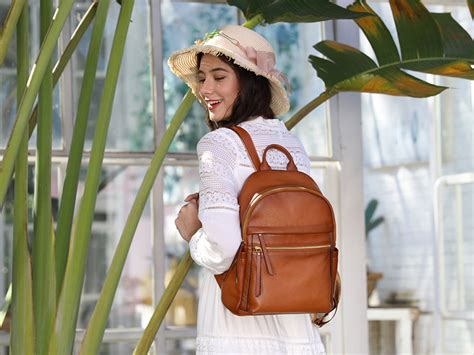 Kattee Genuine Leather Backpack Purse For Women Multi Functional Elegant Daypack