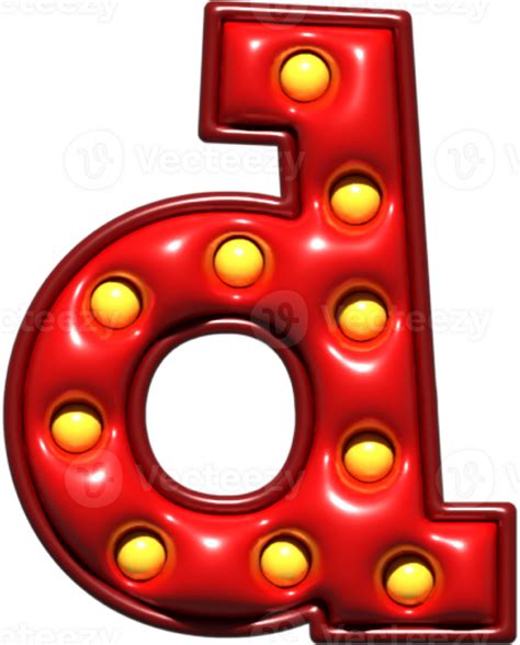 Shiny Red 3d Lowercase Letter D 27950675 Png