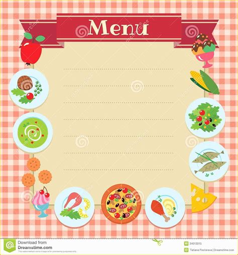 Free Printable Lunch Menu Template Of Printable Blank Day Care Menus To