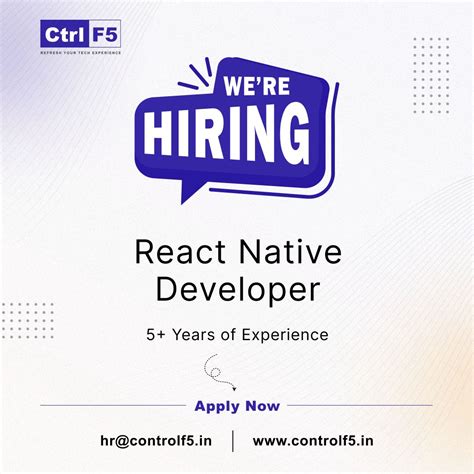 Controlf5 On Linkedin Reactnativedeveloper Jobopening Indore