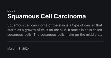 Squamous Cell Carcinoma