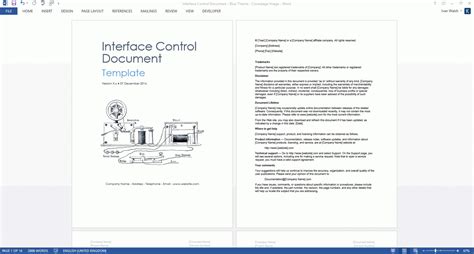 Interface Control Document Template Ms Word Templates Inside