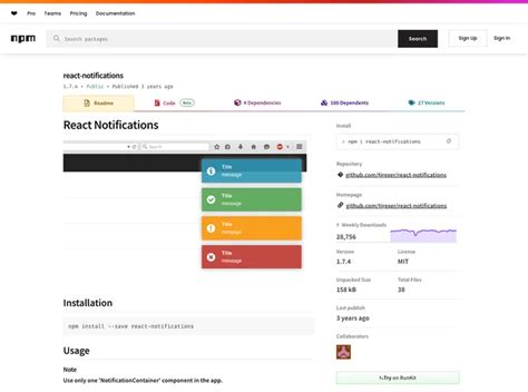 React Notifications Bootstrap Templates And Themes