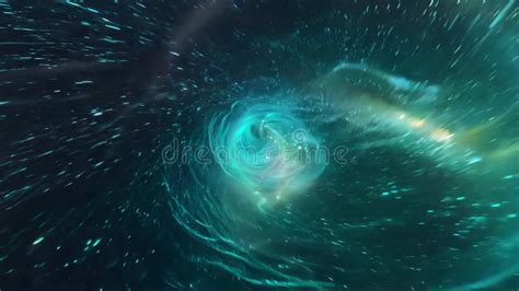 Colorful Vortex Of Light In Cosmic Void Celestial Display Stock