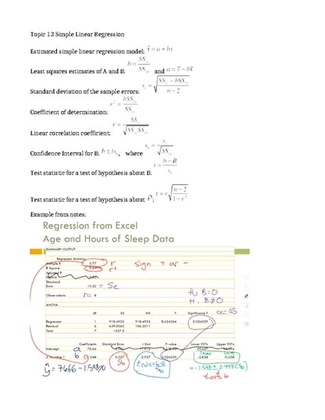 Stats Formulas Topic 13 Plsc 2143 Topic 13 Simple Linear