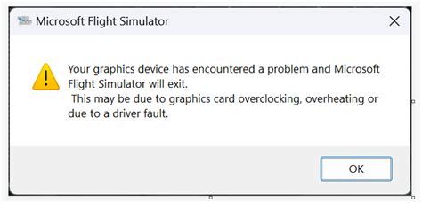warning your graphics device has encountered a problem install performance and graphics