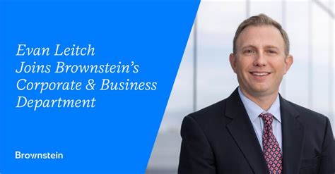Brownstein Hyatt Farber Schreck On Linkedin Evan Leitch Joins Brownsteins Corporate And Business