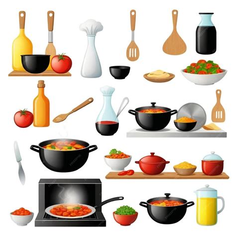 Cooking Class Vector Set White Background Isolated A High Premium Ai