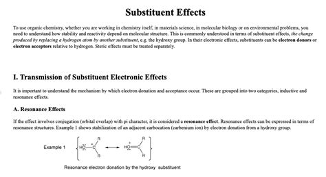 Solved Substituent Effects To Use Organic Chemistry Whether