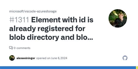 Element With Id Is Already Registered For Blob Directory And Blob File With Same Name · Issue
