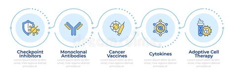 Immunotherapy Types Infographic 5 Steps Stock Vector Illustration Of