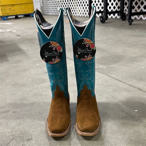 Macie Bean Womens Boot M9504 Camel Suedeturquoise Sinsation Rodeo