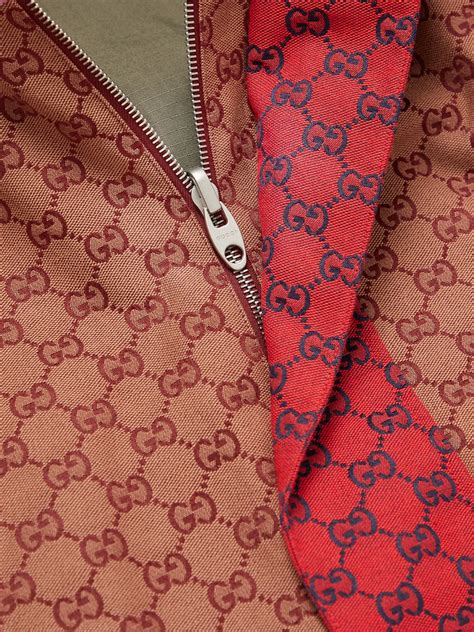 Gucci Oversized Reversible Logo Jacquard Cotton Blend Canvas Hooded