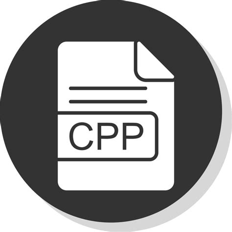 Cpp Archivo Formato Glifo Sombra Circulo Icono Diseño 43902386 Vector