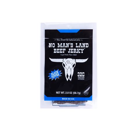 No Mans Land Beef Jerky Black Pepper 16g Of Protein Per Serving 2oz