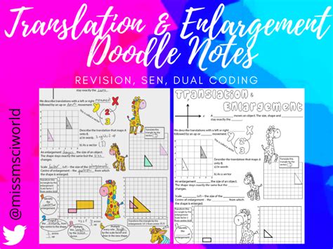 Translation And Enlargement Maths Doodle Note Teaching Resources