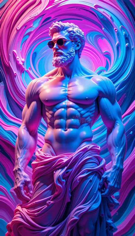 Vibrant Male Figurative Sculpture In Modern Art Style Stock