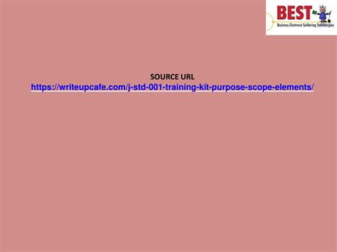 Ppt J Std 001 Training Kit Purpose Scope Elements Powerpoint