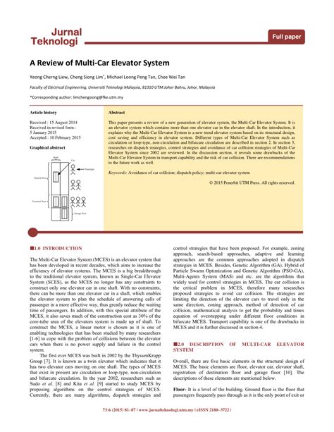 Pdf A Review Of Multi Car Elevator System