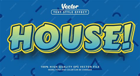Premium Vector Editable Text Effect House Text With Layered Combination Style