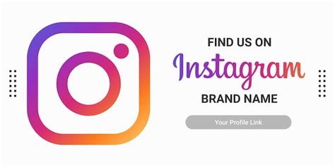 Premium Vector Banner Find Us Instagram With Icon And Profile Link