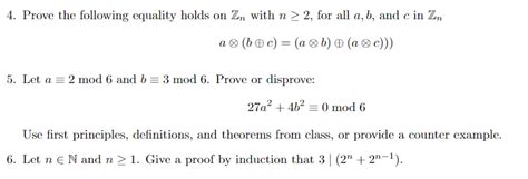 Solved 4. Prove the following equality holds on Zn with n≥2, | Chegg.com