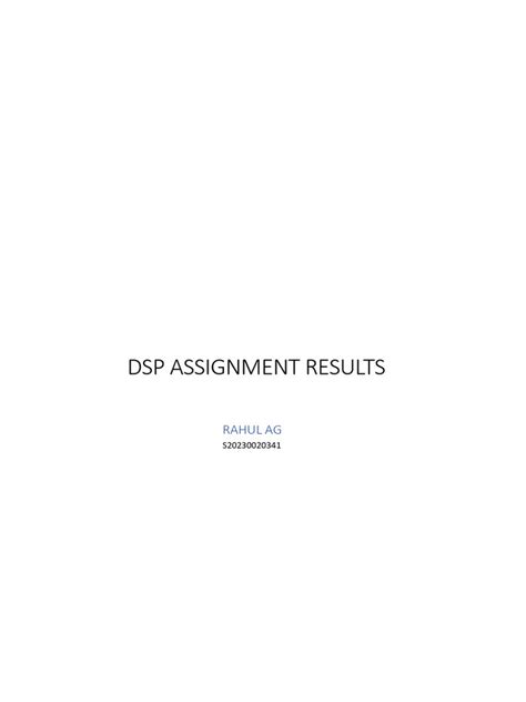 Dsp Assignment Pdf