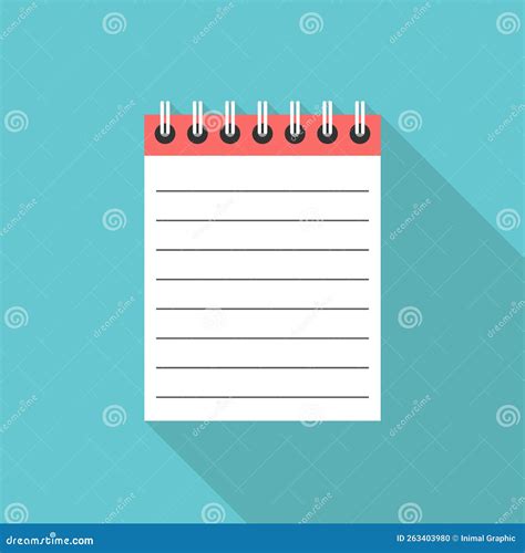 Notepad Flat Long Shadow Stock Vector Illustration Of Long
