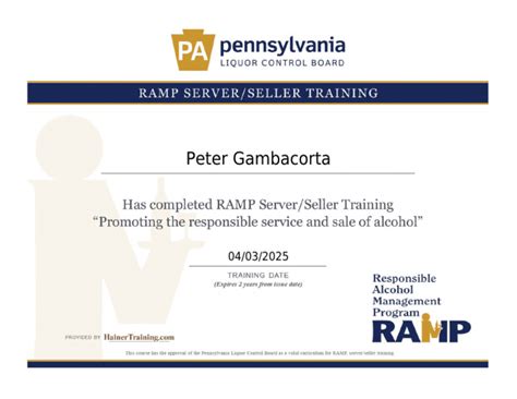 Ramp Training Certificate Pdf