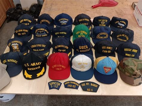 Vintage Lot 25 Navy Uscg Coast Guard Hat Uss Cgsc Kodiak Ww2 Snapback Patch Ebay