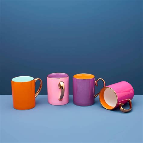 Set Of 4 Fancy Colors Mugs Vesimi Design