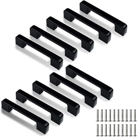 10 Tiradores Cuadrados De Acero Inoxidable Para Puertas De Cocina Con