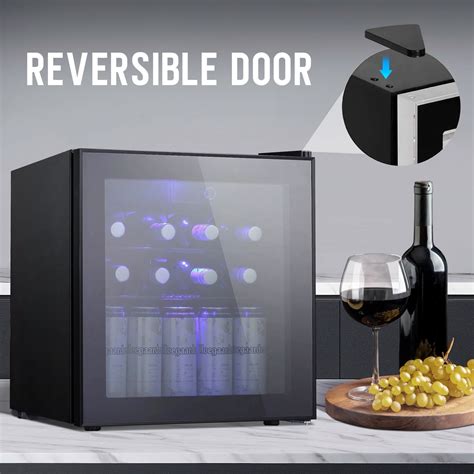 Free Village Mini Fridge Cooler 68 Can Beverage Refrigerator Glass Door