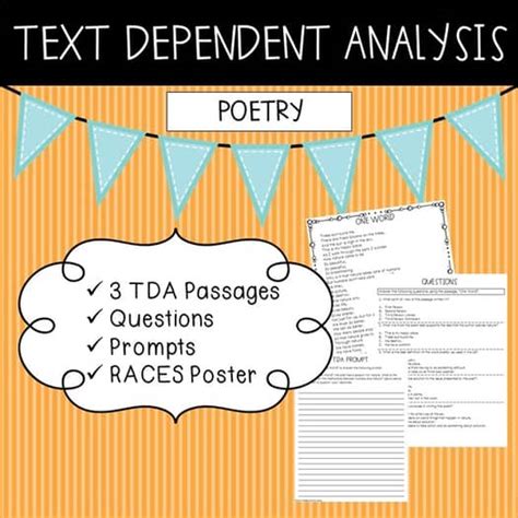 Text Dependent Analysis Tda Poetry Passages Prompts And Questions