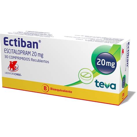 Ectiban Bioequivalente Escitalopram 20mg 30 Comprimidos Re