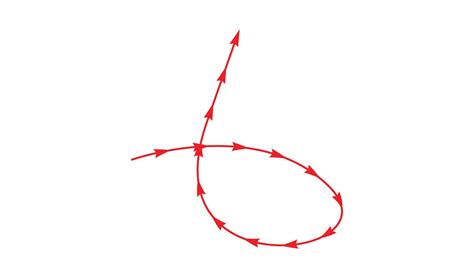 A Red Arrowed Line Drawing Depicting A Complex Looping Pattern