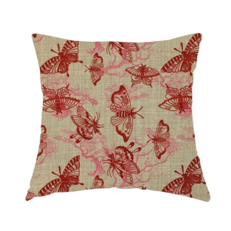 Whimsical Red Butterfly Meadow Upholstery Fabric Dp 106 Handmade Cus