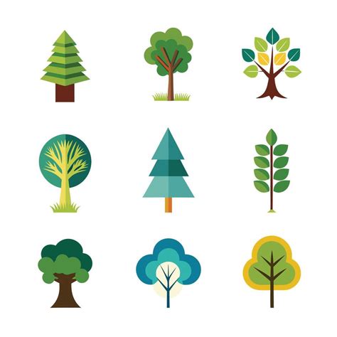 A Tree Icon Collection 49215414 Vector Art At Vecteezy
