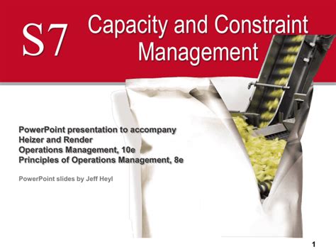 Capacity And Constraint Management Presentation