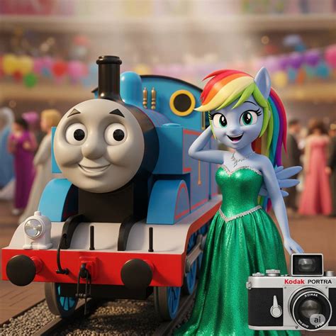 Thomas Meets Rainbow Dash At The Porm By Imcute778 On Deviantart