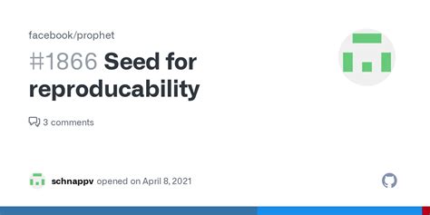 Seed For Reproducability · Issue 1866 · Facebookprophet · Github