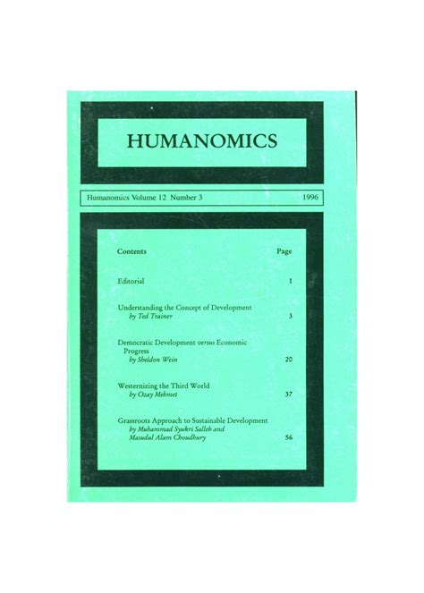 Pdf Grassroots Approach To Sustainable Development