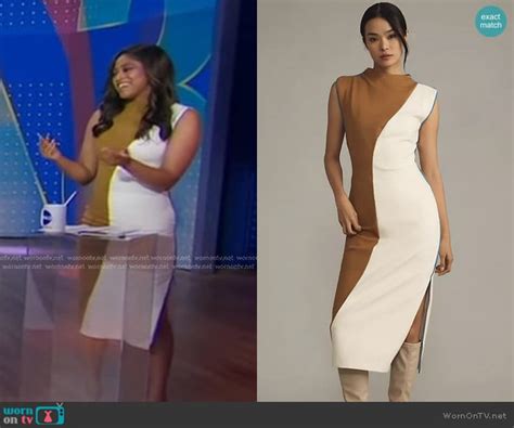 Wornontv Morgans White Colorblock Dress On Good Morning America